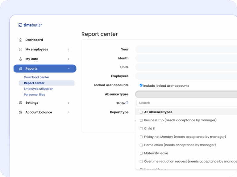 Reports - Timebutler